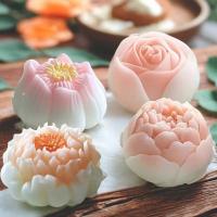 China 2-Pack Peony Silicone Molds for Candles Soap Resin Christmas White for sale