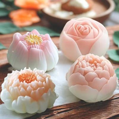 China 2-Pack Peony Silicone Molds for Candles Soap Resin Christmas White for sale