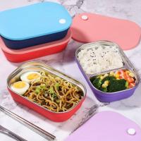 China BPA-Free Stainless Steel Bento Box for Kids with Silicone Sleeve for sale