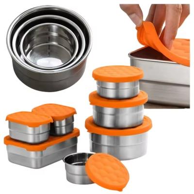 China Eco-Friendly Stainless Steel Food Container With Silicone Lid | 5 Sizes 90–900ml | Leak-Proof & Insulated Lunch Box for sale