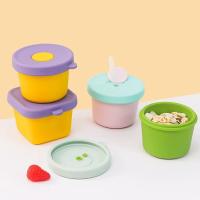 China Premium 100% Silicone Baby Food Storage Box with Straw Port – Leak-Proof Freezer Tray & Toddler Snack Container | Food-Grade, Eco-Friendly, Multi-Color Baby Feeding Essentials for sale