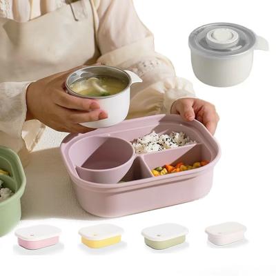 China Premium Stainless Steel & Silicone Lunch Set For Kids And Families – 4-in-1 Combo With Bento Box, Bottle, Snack Cup, And Animal Cutlery Wholesale for sale