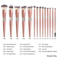 China Custom Label Fluffy Makeup Brush Set 14pcs With OPP Bag for sale