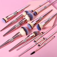 China CE Synthetic Hair Make Up Brushes Luxury With Belt Bag 14pcs for sale