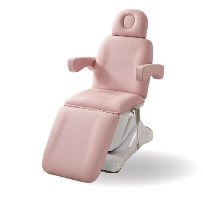 China Modern Pink Hydraulic Massage Spa Table Electric 3/4 Beauty Salon Facial Bed for sale