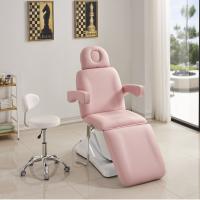 China Modern Pink Hydraulic Massage Spa Table Electric 3/4 Beauty Salon Facial Bed for sale