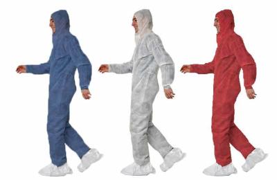 China Dust Proof Painters Disposable Coverall Suit Waterproof Overalls White / Blue/ Orange Color for sale