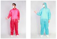 China PE Coated PP Painters Coveralls Disposable Work Suits For Industry / Chemistry for sale