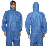 China White / Navy Breathable Waterproof Disposable Coveralls SMS S - XXXXL Dimensions for sale
