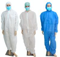 China PP Disposable Coverall Suit With Hood Breathable Nonwoven Full Body Protection Suit  for sale