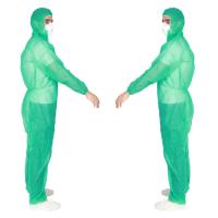 China Hospital Hooded Disposable Coverall Suit Chemical Resistant Spunbonded PP Nonwoven for sale