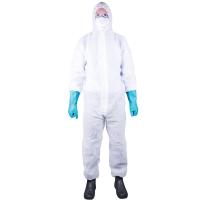 China Germ - Free Dust Proof Disposable Coverall Suit With Elastic Wrists / Front Zipper for sale