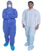 China 55-75 Gsm Size Safety Disposable Coverall Suit Lightweight With CE Category Ill for sale