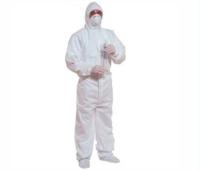 China Category 3 Breathable Disposable Coverall Suit Dustproof With Hood / Collar for sale