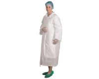 China Waterproof Womens Plastic Raincoat With Hood , Disposable White Coats for sale