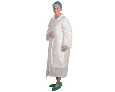 China Waterproof Womens Plastic Raincoat With Hood , Disposable White Coats for sale