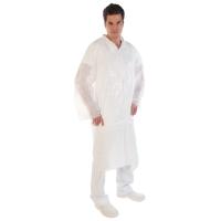 China PE Disposable Visitor Medical Student Lab Coat 110cm Length X 146cm Width for sale