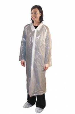 China Extra Long Lab Coat  , Fluid Resistant White Disposable Polypropylene Lab Coat  for sale