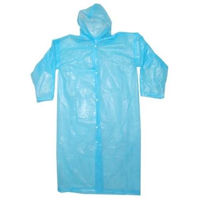 China 0.015-0.04 Mm Thickness Disposable Lab Coats Plastic Rain Ponchos With Hood / Buttons for sale
