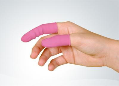 China 65mm Length Disposable Waterproof Finger Cot 20MP Tensile Strength 25mm Width for sale