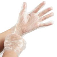 China Clear Food Service Elastic Disposable Poly Gloves 100% Virgin TPE Plastic Material for sale