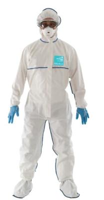 China Against Ebola Virus Disposable Paint Suit Coverall Anti Virus EN14126 for sale