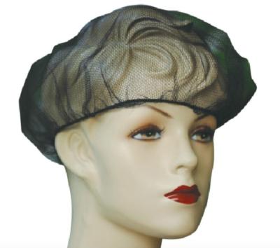 China Nylon Mesh Soft Disposable Head Cap , Black Medical Mesh Elastic Hat for sale