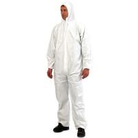 China Chemical Resistant Microporous Work Protective Disposable Coverall Suit GSM 30g - 70g for sale