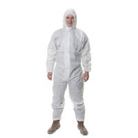 China Microporous Waterproof White Disposable Coverall Suit Anti Oil / Gas for sale