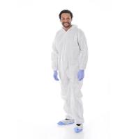 China Disposable Microporous Protective Clothing Coverall Suit Latex Free With Hood for sale