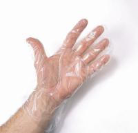 China Transparent Disposable Poly Gloves Smooth / Embossed Surface For Food Services for sale