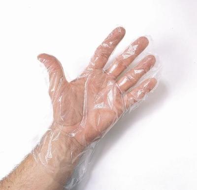 China Transparent Disposable Poly Gloves Smooth / Embossed Surface For Food Services for sale