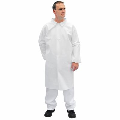China Customized Disposable Lab Coats 110cm Length 146cm Width Experiment Wearings for sale