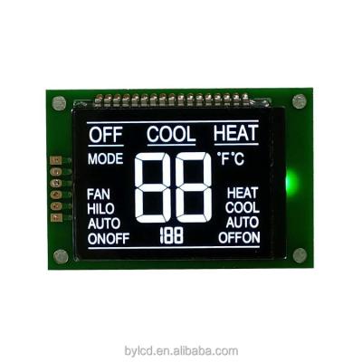 China China LCD Manufacturer Customized Size 7 Segment Monochrome Black Va LCD Screen Display For RV Thermostat for sale