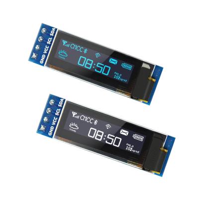 China 0.91 Inch OLED Display Module 128x32 SSD1306 Driver IIC Interface White Blue Color for sale