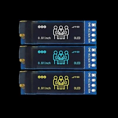 China 0.91 Inch OLED Display Module 4Pin Resolution 128X32 LCD Display IIC Interface 12832 Blue SSD1306 for sale
