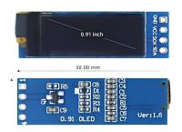 China Hot Sell 0.91 Inch Resolution 128X32 SPI IIC Interface SSD1306 Driver OLED Bare Screen Display LCD Screen for sale