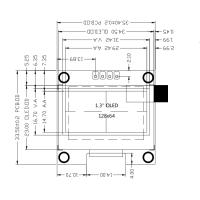 China 1.3 Inch 128x64 I2C OLED Display Module SSD1306 Monochrome White 4 Pin PMOLED Screen with PCB for sale