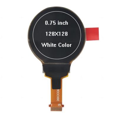 China 0.75 Inch 128x128 OLED Round Screen White Light I2C Interface SSD1327 Round LCD Display for sale