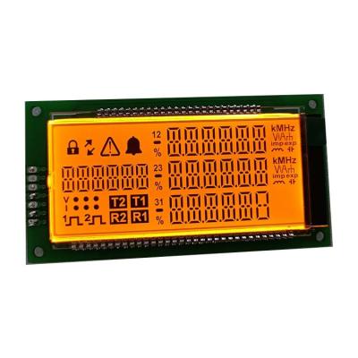 China Customized 10 Segment FSTN LCD Display Module 6:00 Viewing Angle Orange Backlight for 3 Phase Energy Meter for sale
