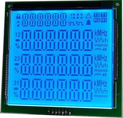 China Customized 10 Segment FSTN LCD Display with Blue Backlight for Three Phase Energy Meter 2.8-5.0V for sale