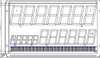 China Custom Monochrome 22 Digit LCD Display Board for Fuel Dispenser Wide Temp -20 to 80C for sale