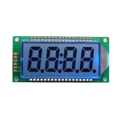 China customized 4 digit lcd panel tn positive lcd display transflective with blue backlight lcd screen for counter for sale