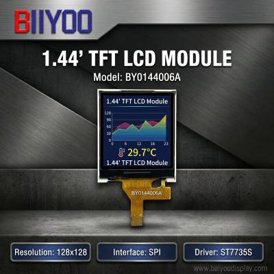 China 1.44 Inch 128x128 TFT LCD Display Module ST7735S Drive IC 12 Oclock Viewing Angle for sale