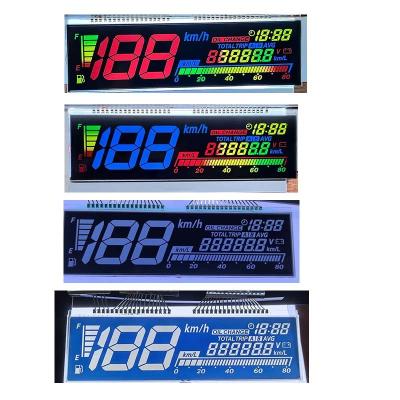 China Custom 7 Segment VA LCD Display Multi Color HTN LCD Screen for HONDA 53x25mm for sale