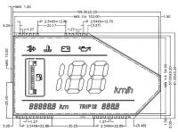 China Customized size 7 htn type segment lcd monochrome motorcycle lcd display panel screen for pulsar 150cc for sale