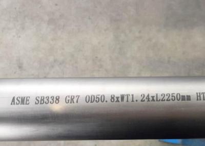 China ASME SB338 ASTM B337 Seamless Titanium Alloy Tube Grade 7 OD 50.8mm for Heat Exchangers for sale