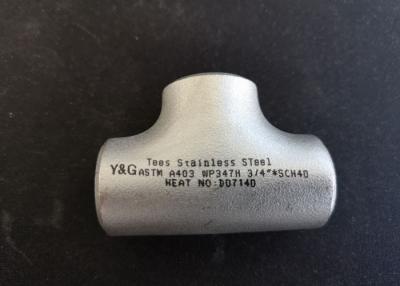 China TP347H Stainless Steel Equal Tee Pipe Fitting A403 WP347H SCH10S 1/2 to 60 Inch for sale