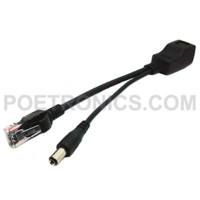 China Shielded Passive POE Splitter with Male DC connector_POE-SL802M for sale