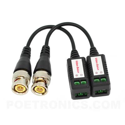 China PVB-BC03(300-350m) BNC Male to Screw Terminal Passive CCTV Video Balun transmitter for sale